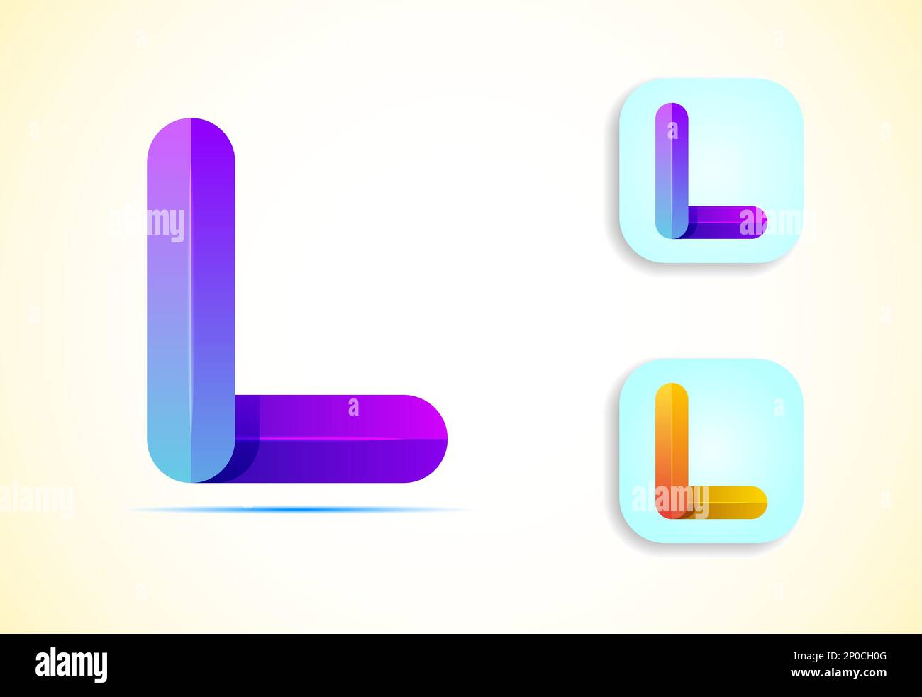 Abstract origami letter L logo design template. Flat style application ...