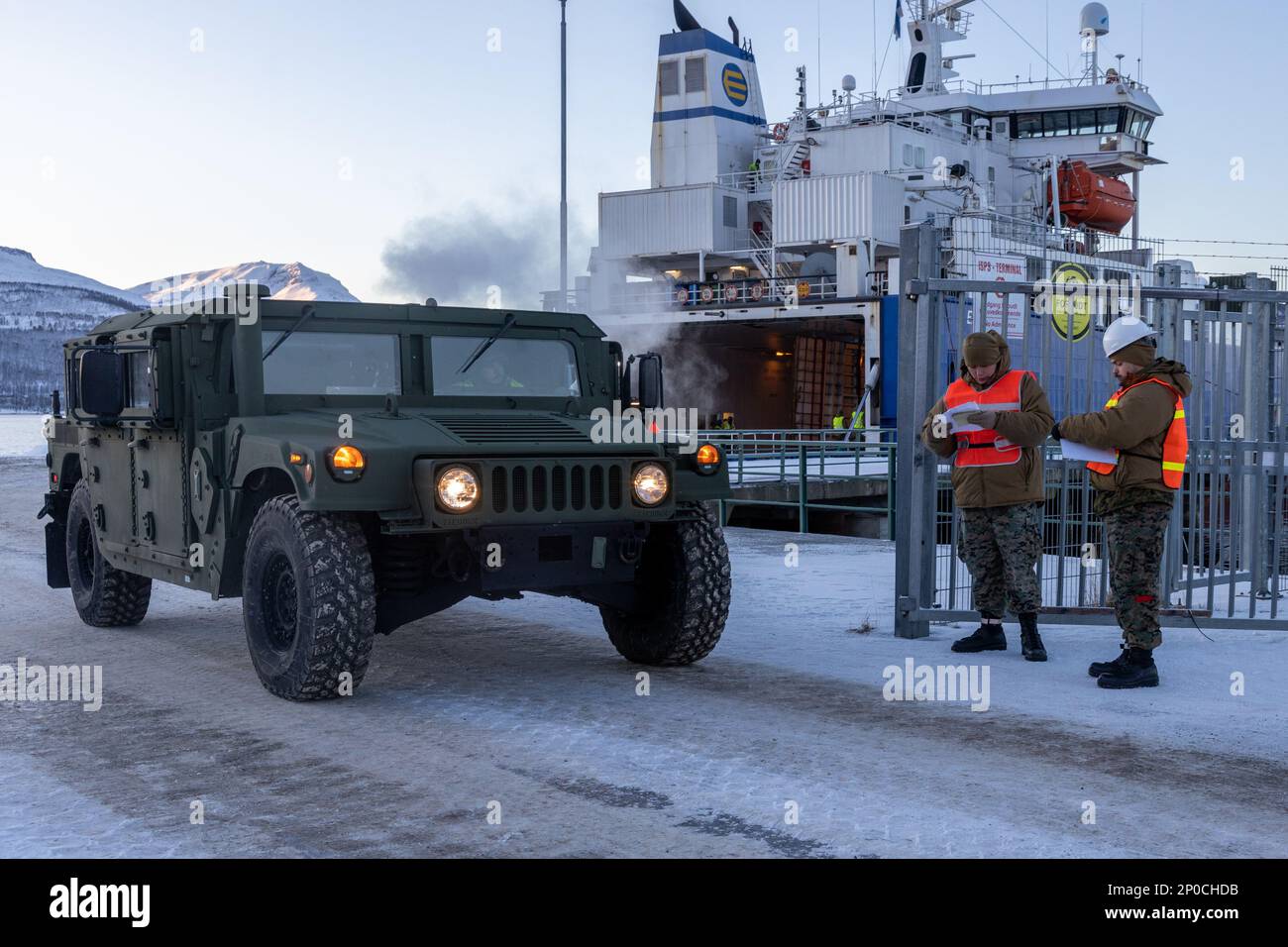 U.S. Marine Lance Cpl. Waylon Webb, an embarkation specialist and Pfc ...