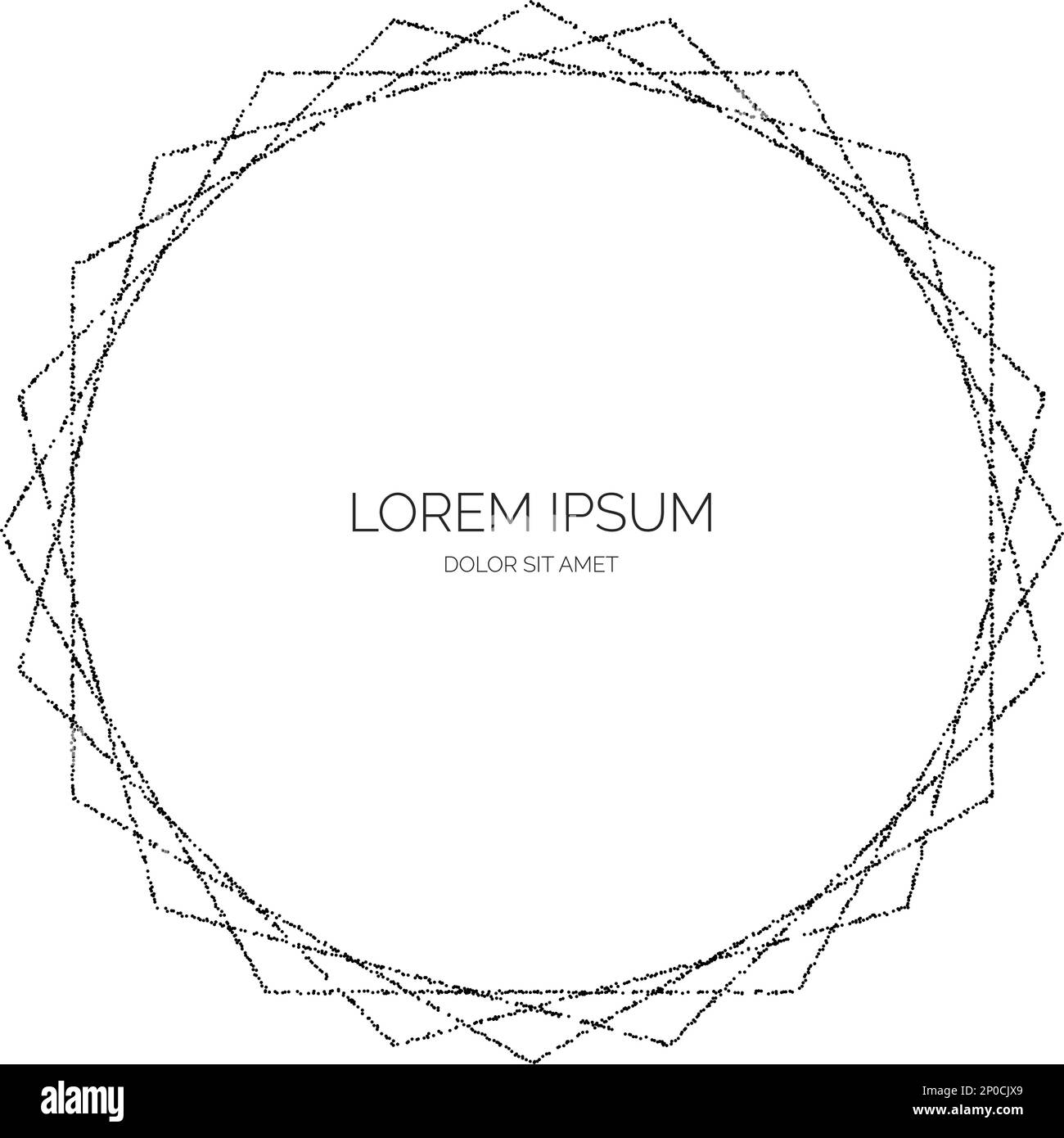 Round textured frame. Black stipple dots circle separator and divider ...