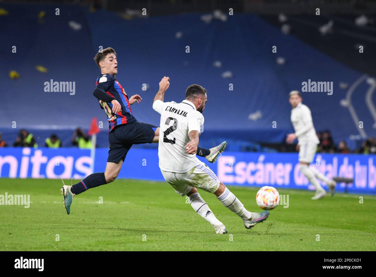MADRID, SPAIN - MARCH 2: Player of Real Madrid CF Carvajal passes the ...
