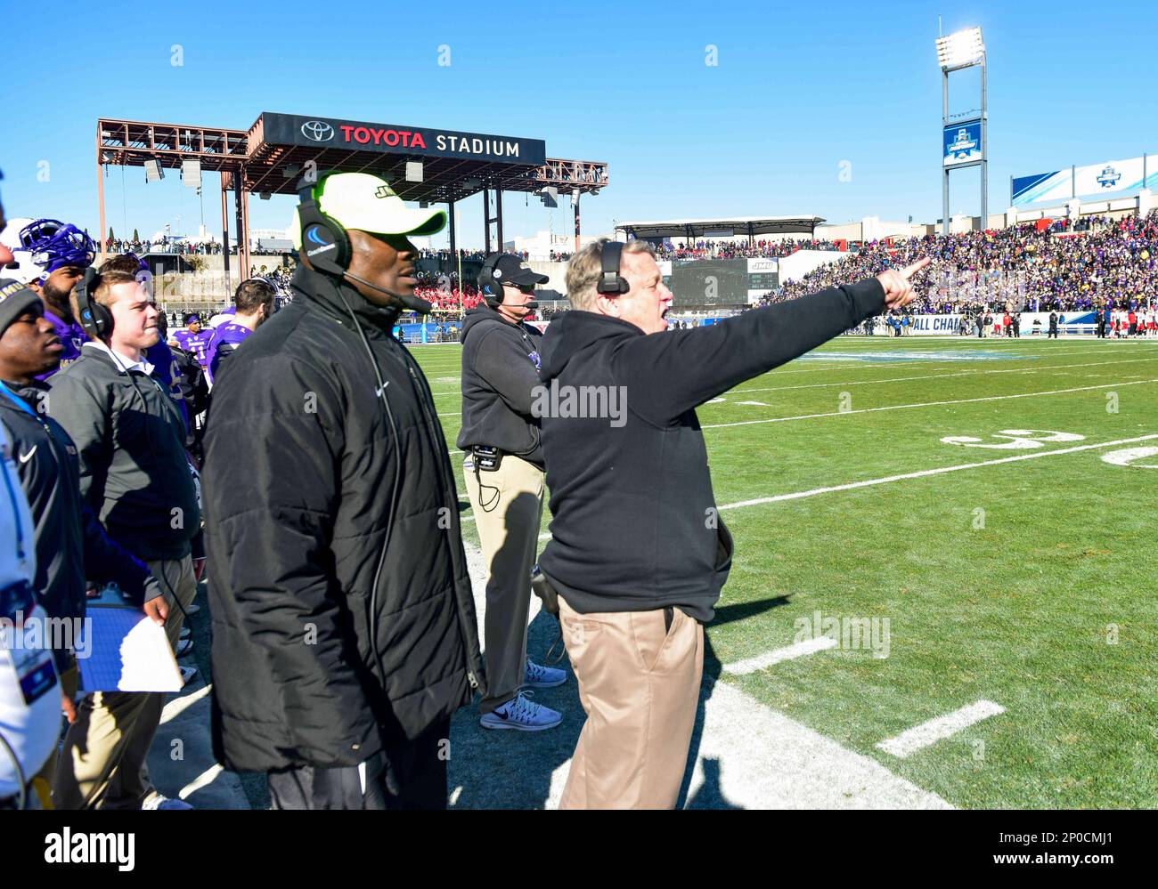 January 7th, 2017.James Madison coaches on the sidelines during an NCAA ...
