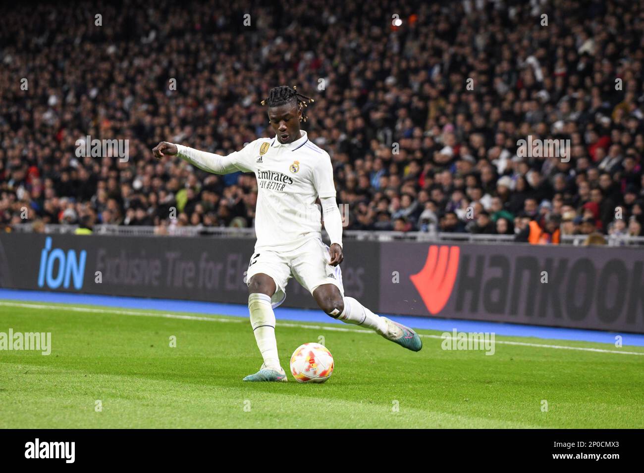 MADRID, SPAIN - MARCH 2: Player of Real Madrid CF Eduardo Camavinga ...