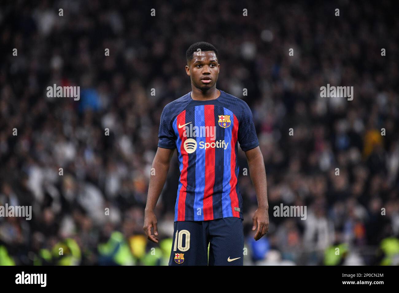 MADRID, SPAIN - MARCH 2: Player of FC Barcelona Ansu Fati looks on ...