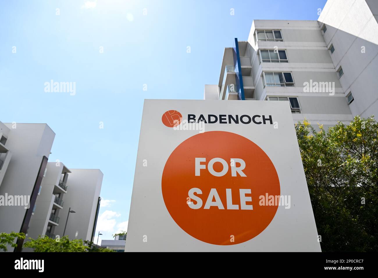 A ‘For Sale’ sign is seen outside an apartment block in Canberra ...