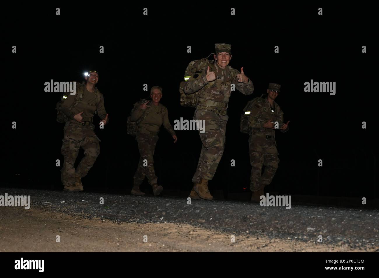 U.S. forces participate in the 13-mile DANCON march at Ali Al Salem Air ...