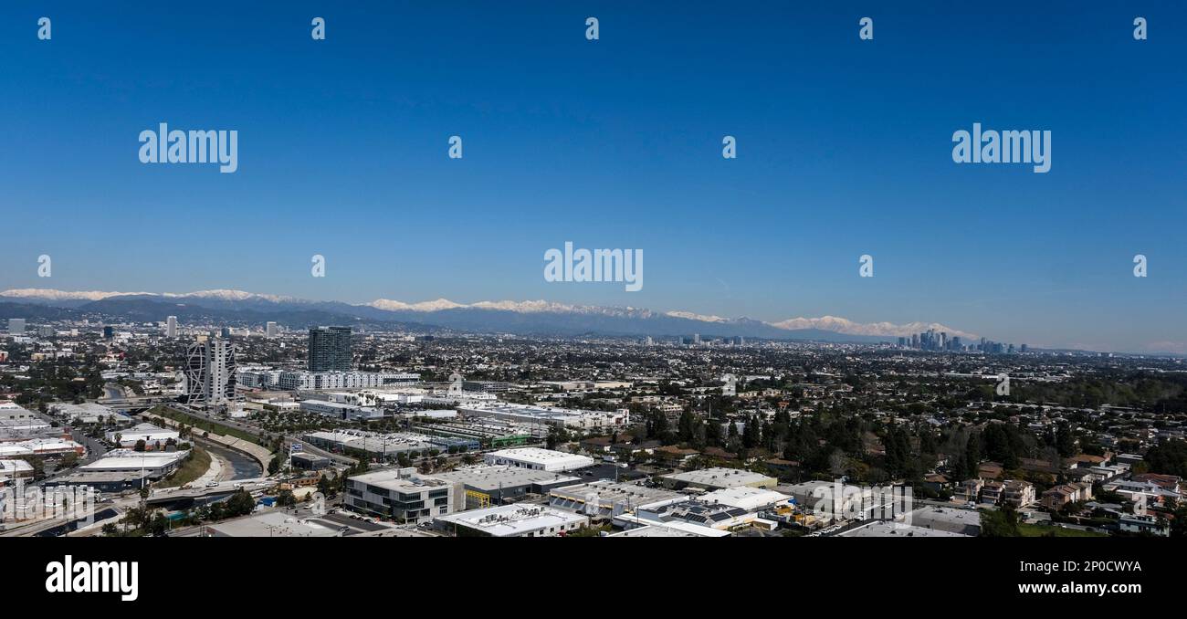 After a rare snowstorm in Southern California, snow covered the San ...