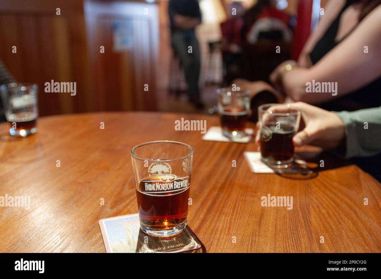 Tasting beer at the Hook Norton Brewery, Oxfordshire Stock Photo - Alamy