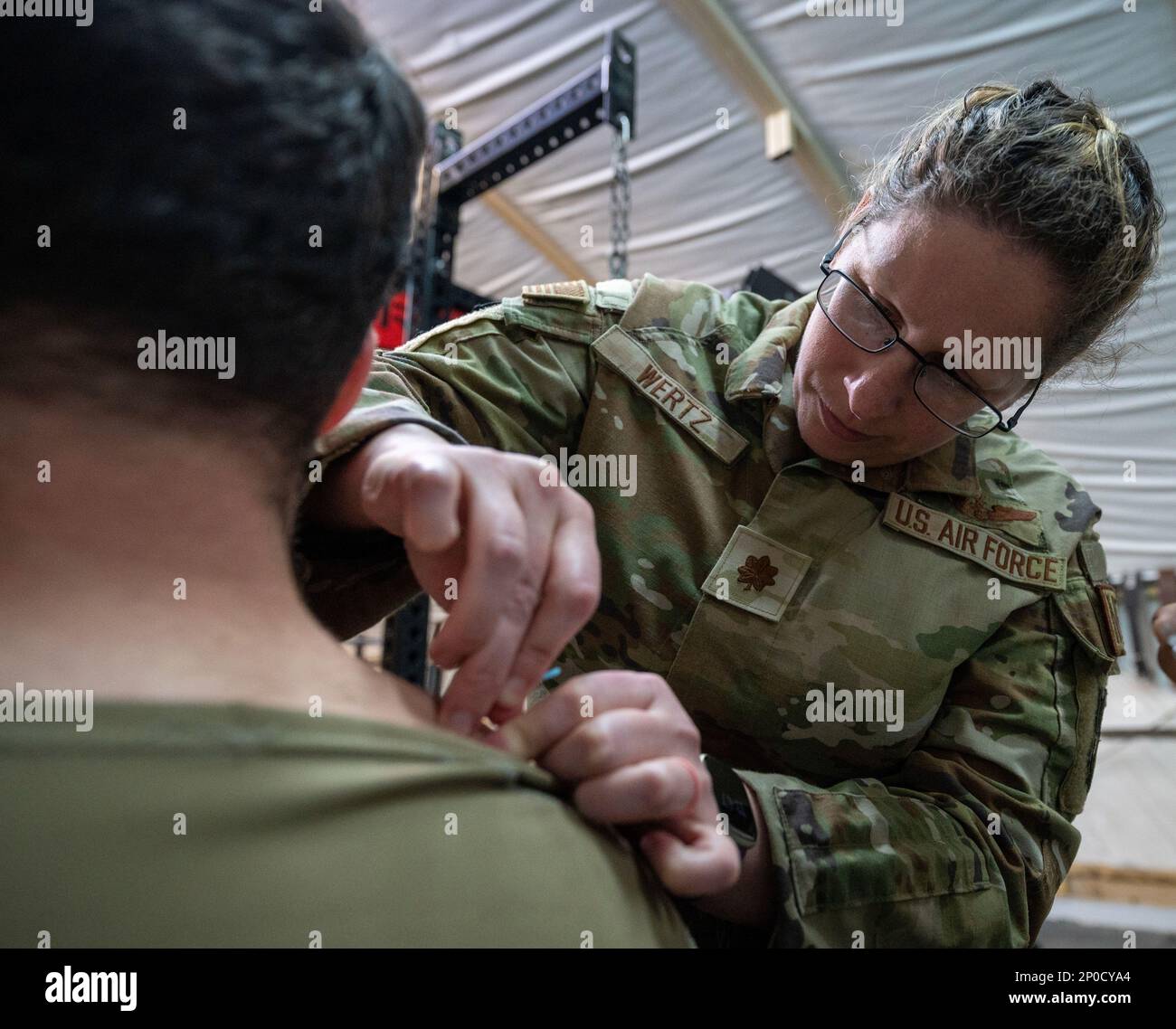 U.S. Air Force Maj. Maggie Wertz, a 386th Expeditionary Medical ...