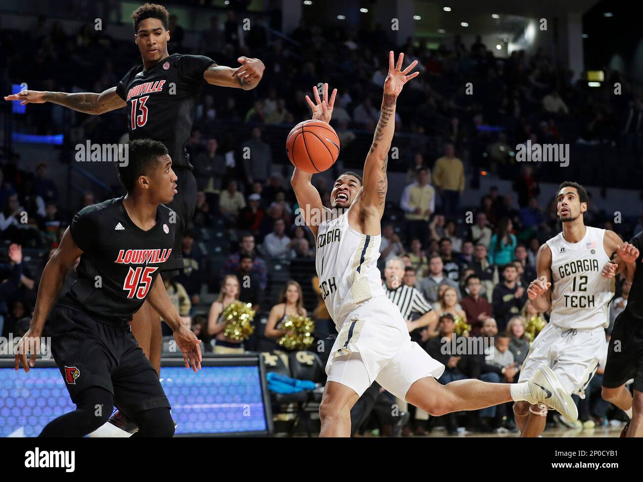 Georgia Tech's Tadric Jackson, right, has the ball knocked away by ...