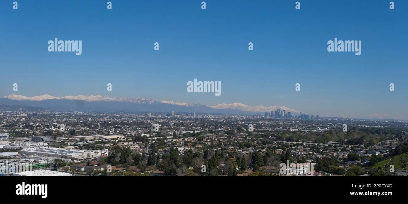 After a rare snowstorm in Southern California, snow covered the San ...