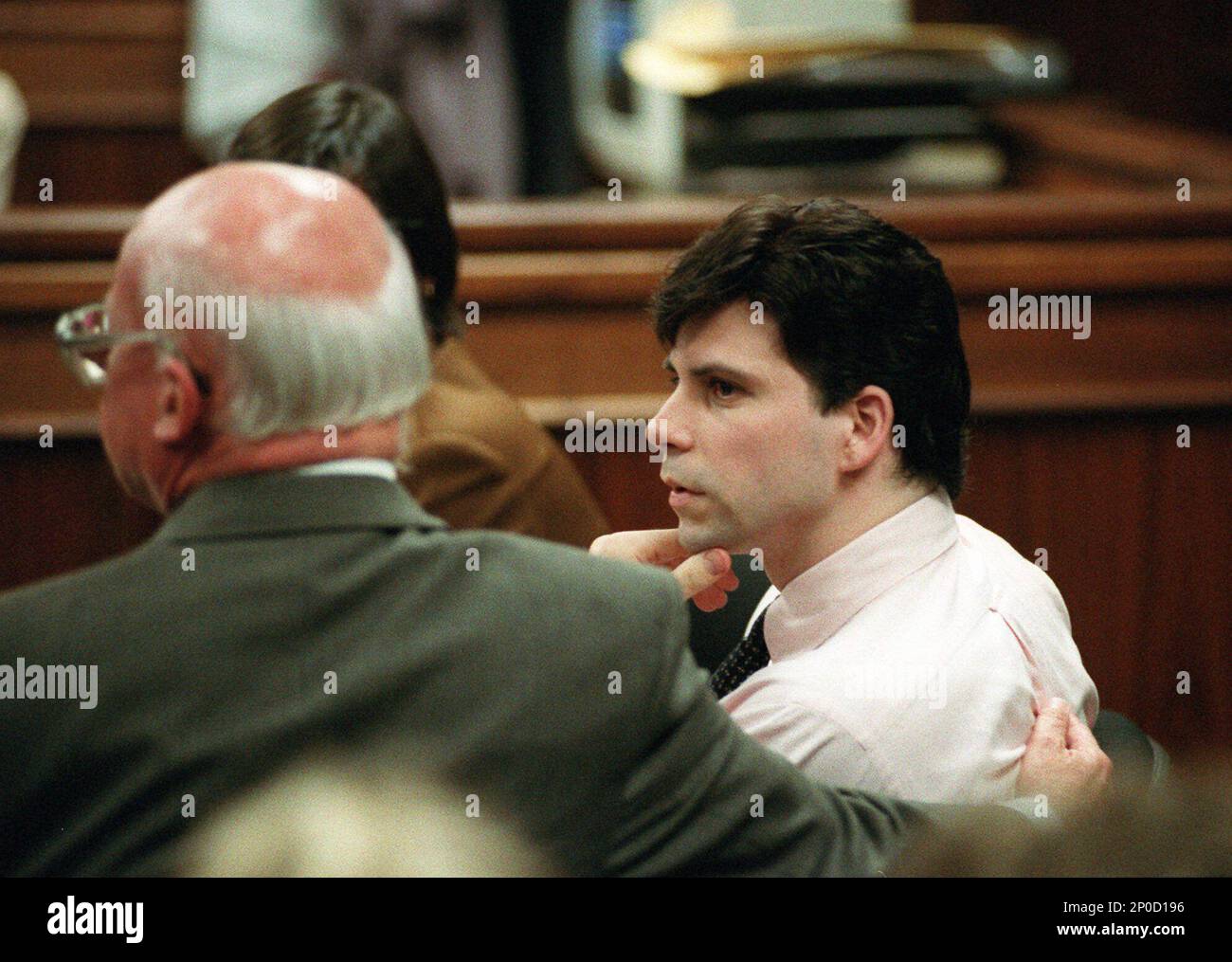 FILE - In this March 20, 1996, file photo, Lyle Menendez, right, is ...