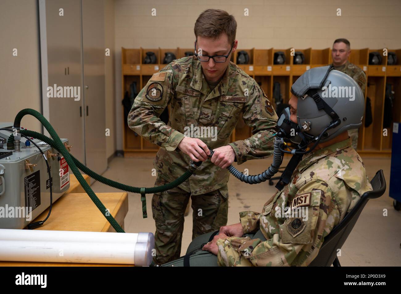 U.S. Air Force Senior Airman Jeffrey Jones, 54th Operations Support Squadron aircrew flight ...