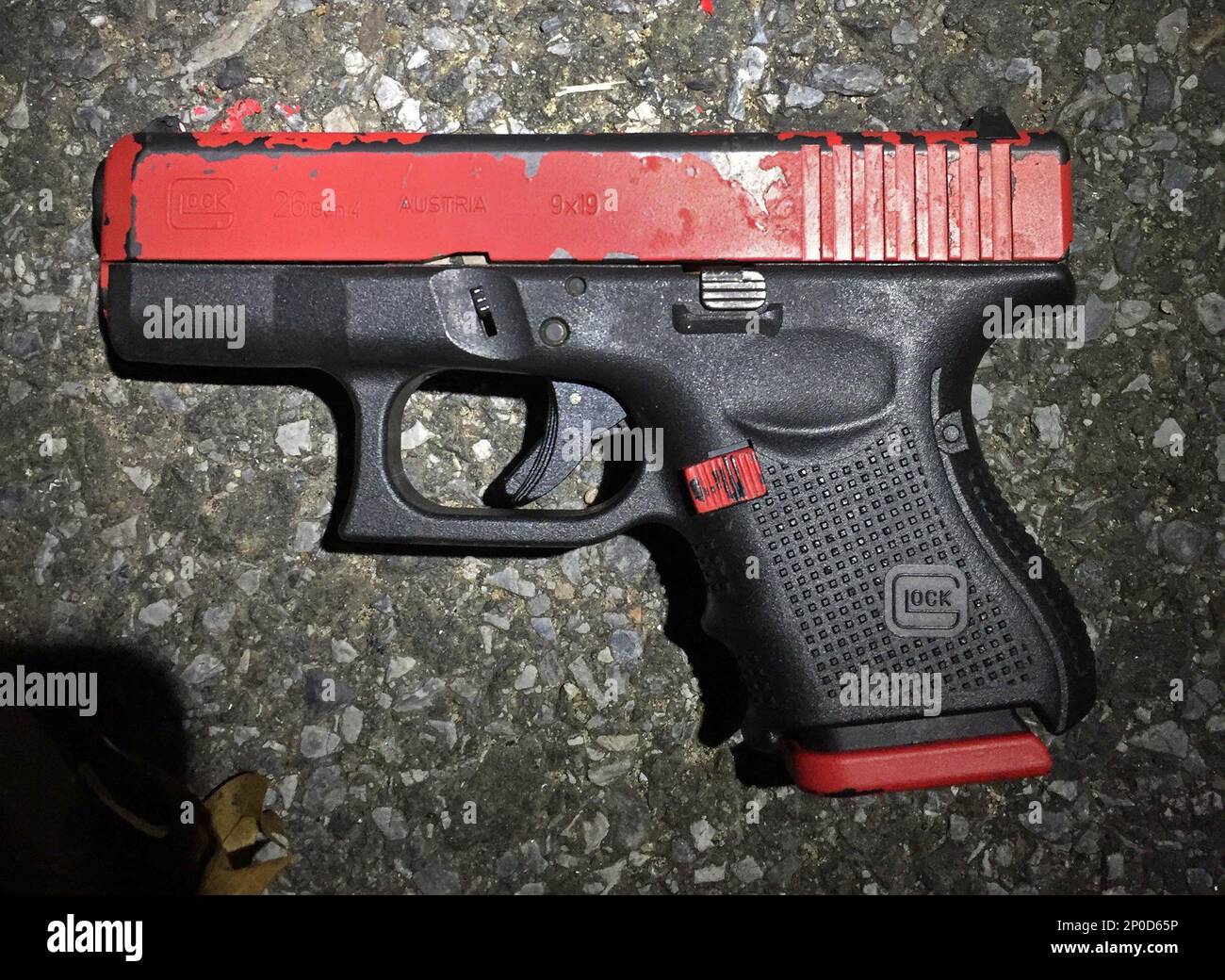 This photo released by the New York Police Department shows a 9mm Glock ...