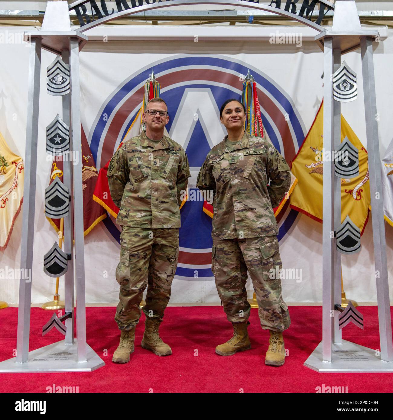 U.S. Army first sergeants pose for a photo at the conclusion of a Non ...