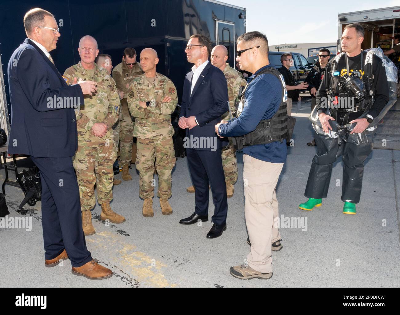 HARRISBURG, Pa. – Governor Josh Shapiro observes members of the ...
