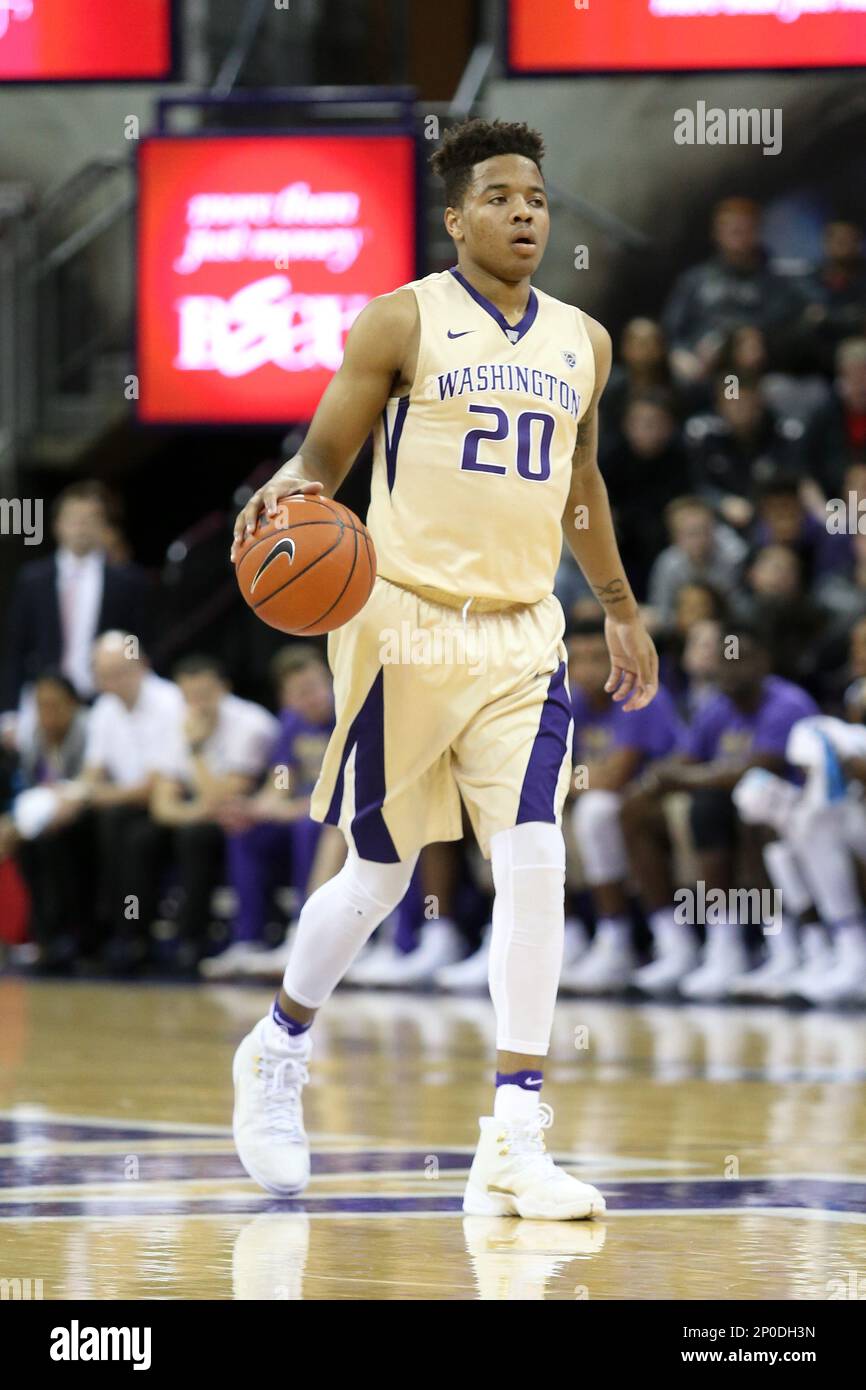 SEATTLE, WA - JANUARY 01: Washington's #20 Markelle Fultz brings the ...