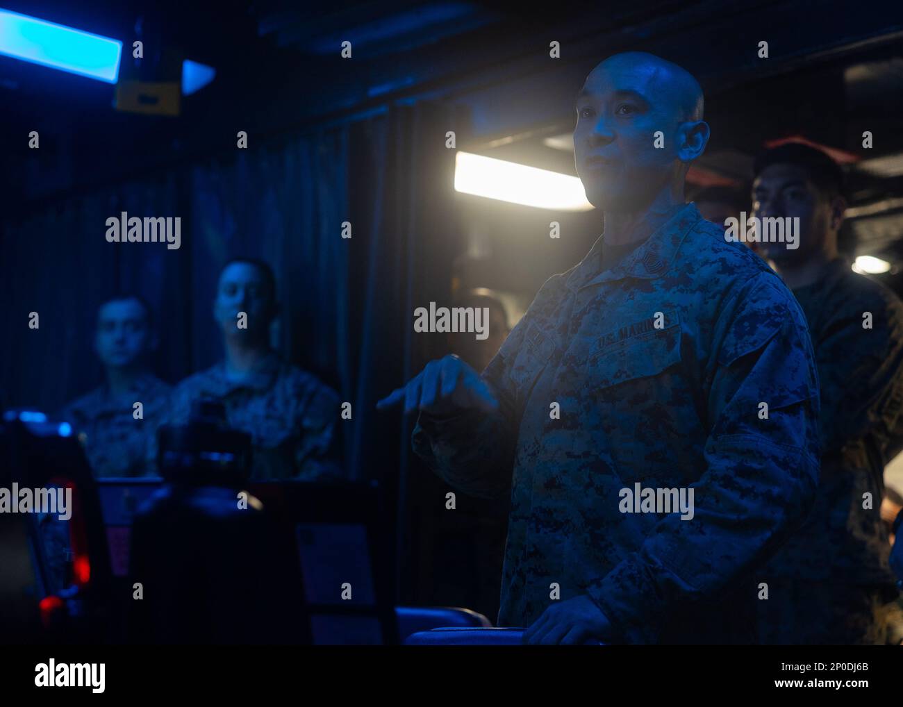U.S. Marine Corps Master Gunnery Sgt. Anthony Obrero, operations chief ...