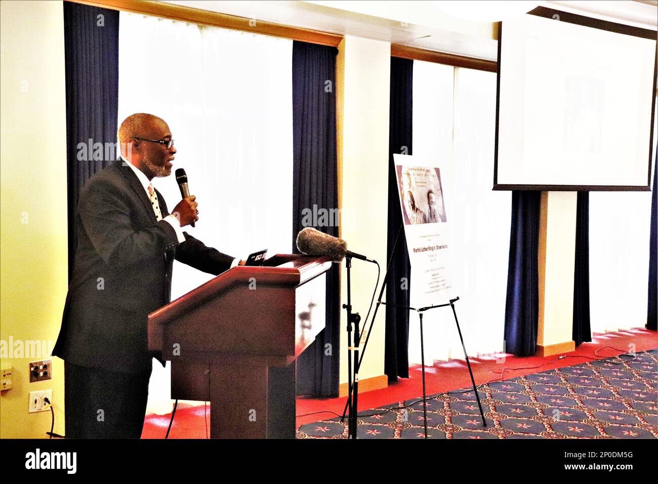 Guest speaker Marcus Gentry gives his presentation about Martin Luther ...