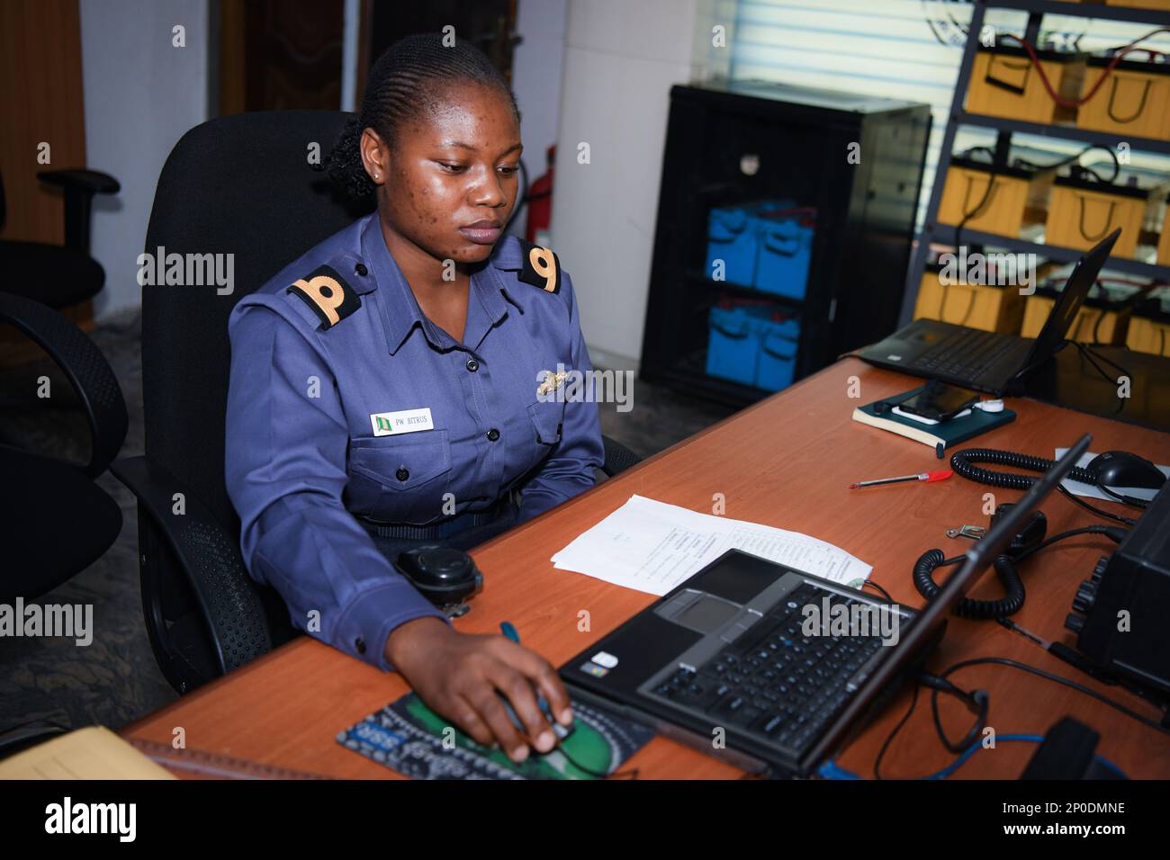 230130-N-DK722-1030 (Jan. 30, 2023) LAGOS, Nigeria – Nigerian Navy SLt. Peace Waatsi Bitrus, the ...