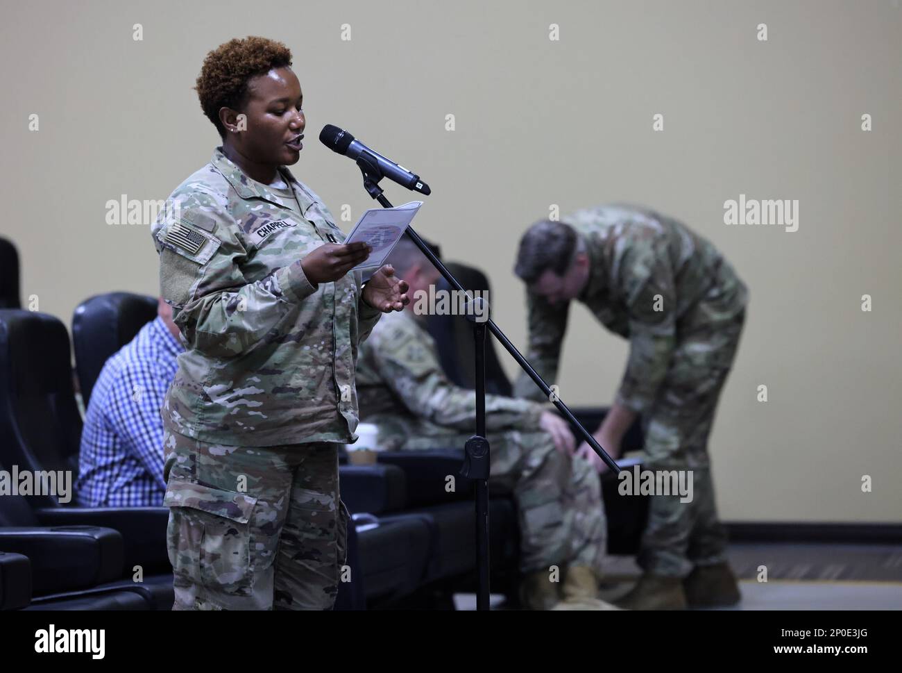 Cpt. Shannell Chappell asks a question. To commemorate the 32nd ...