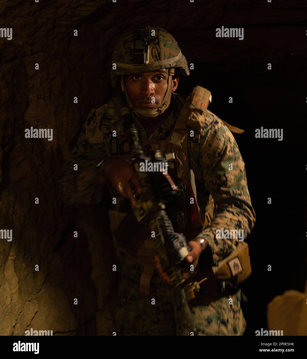 U.S. Marine Corps Staff Sgt. Dejon Athy, platoon sergeant with 3rd ...