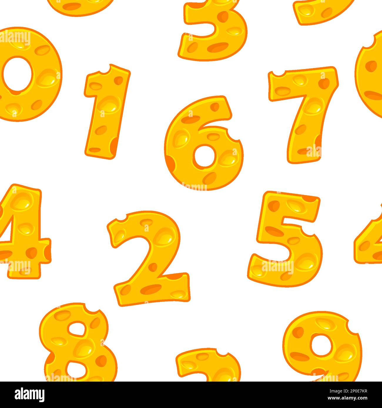 Seamless pattern of cheese numbers. Vector background Stock Vector ...