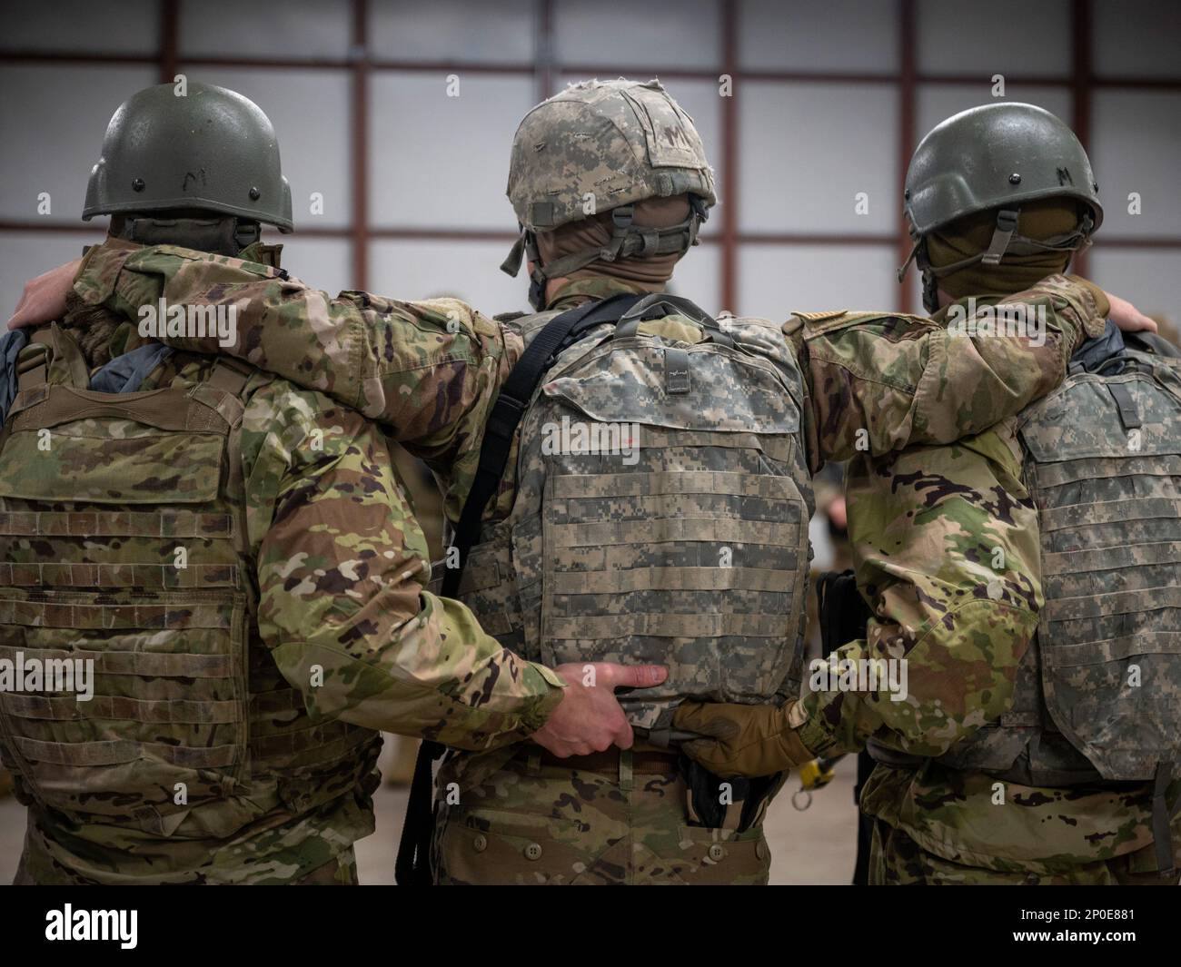 U.S. Air Force Outside the Wire Pre-deployment Training students receive instruction on buddy ...