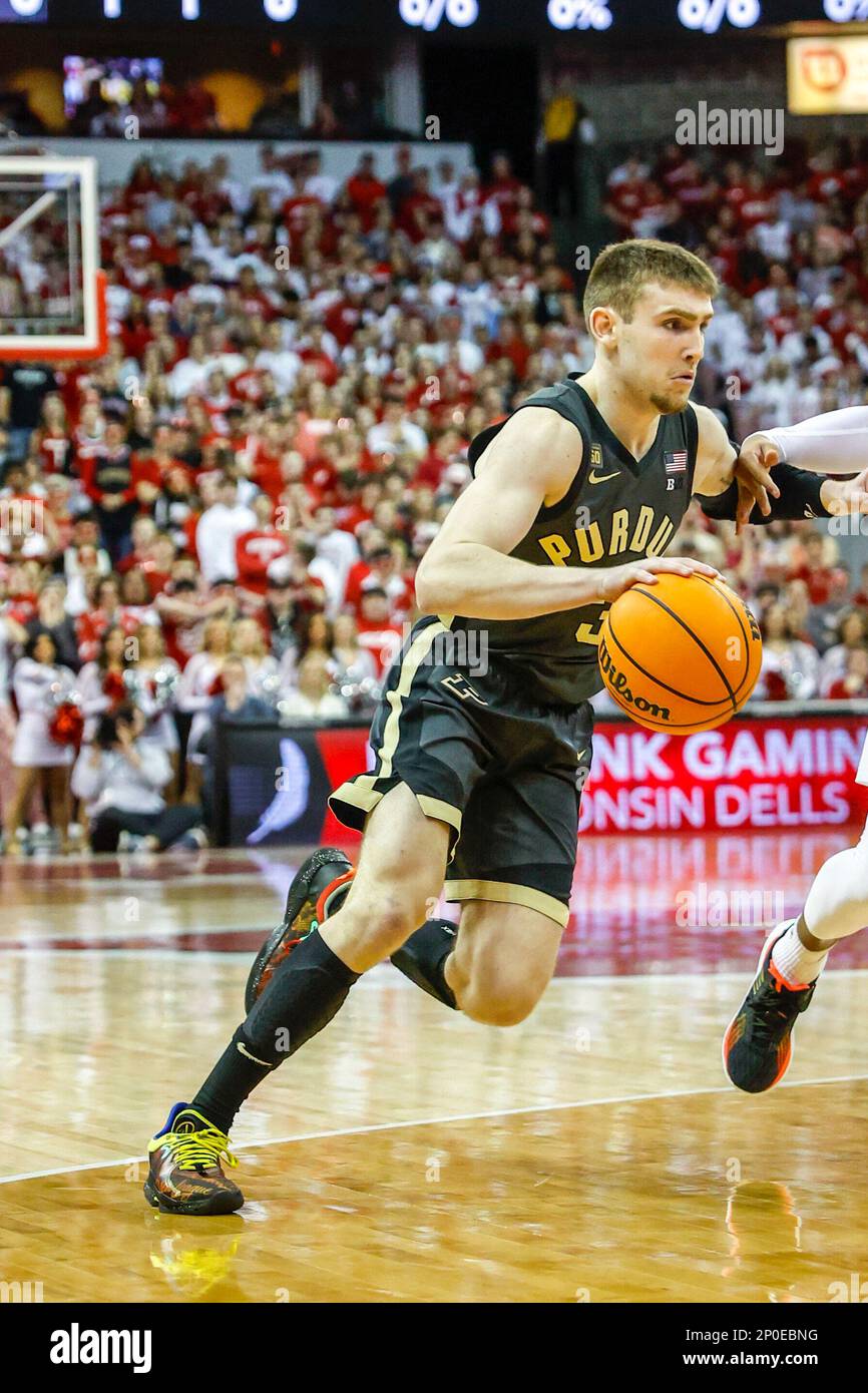 MADISON, WI - MARCH 02: Purdue guard Braden Smith (3) heads for the ...