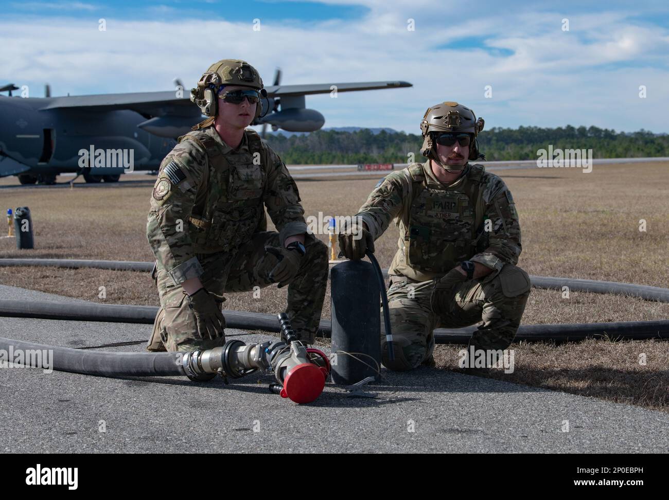 U.S. Air Force Staff Sgt. Tyler Boyer, left, and Staff Sgt. Hunter ...