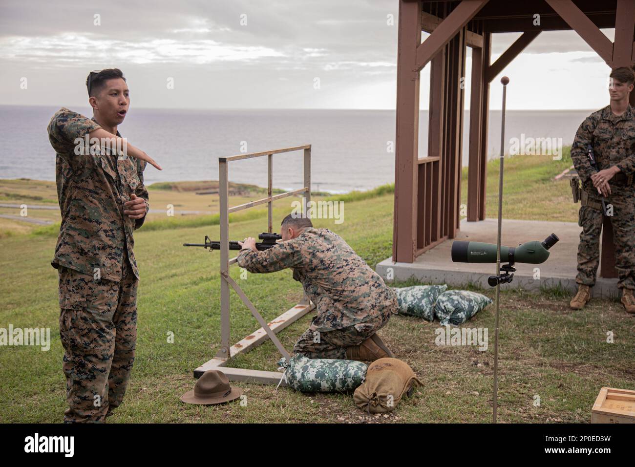 U.S. Marine Corps Staff Sgt. Christian Cachola, rifle team member with ...