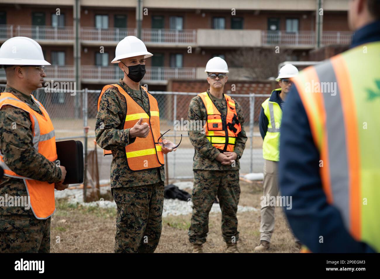 U.S. Marine Corps Brig. Gen. Andrew M. Niebel, center left, commanding ...