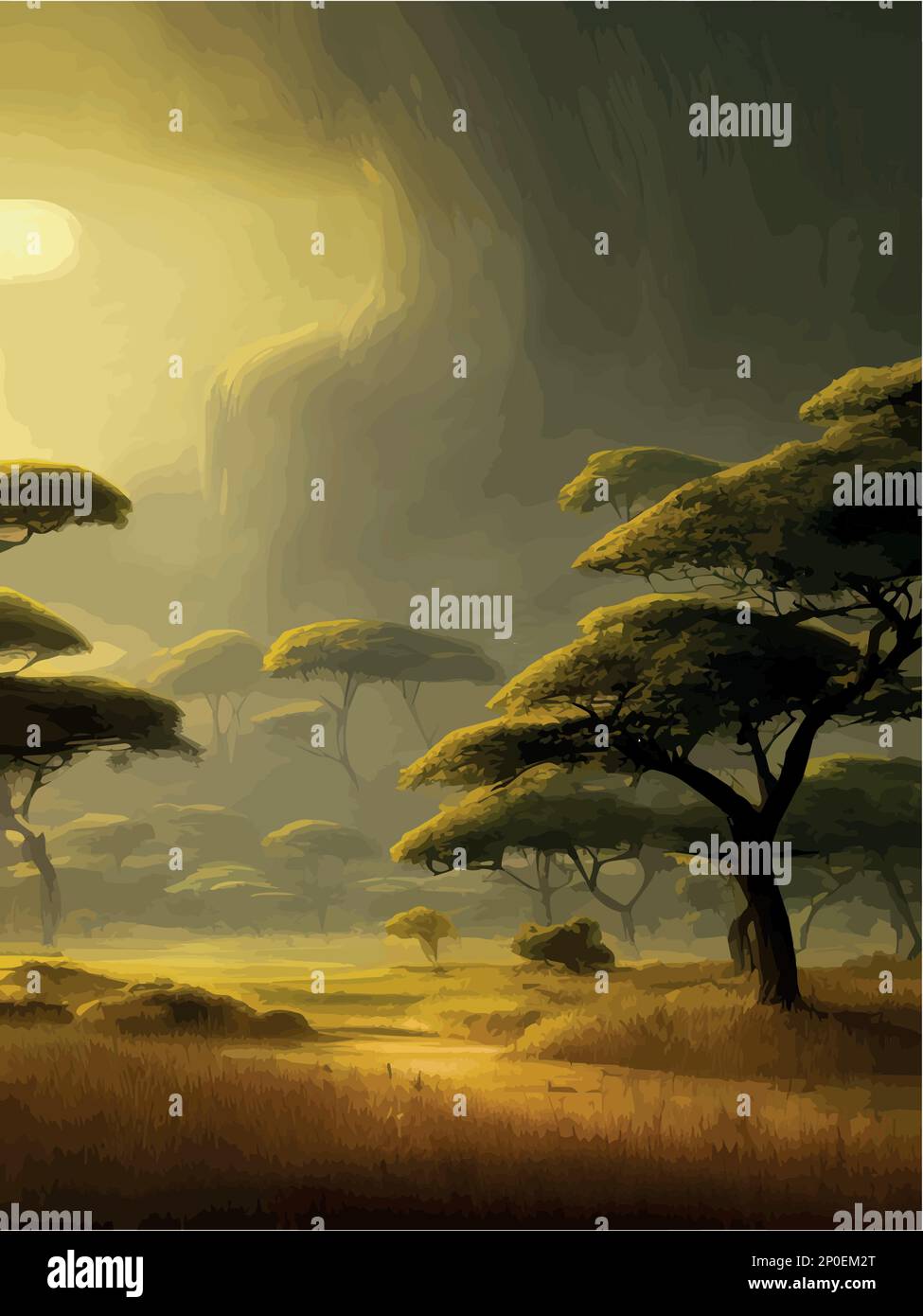Golden savannah Stock Vector Images - Alamy