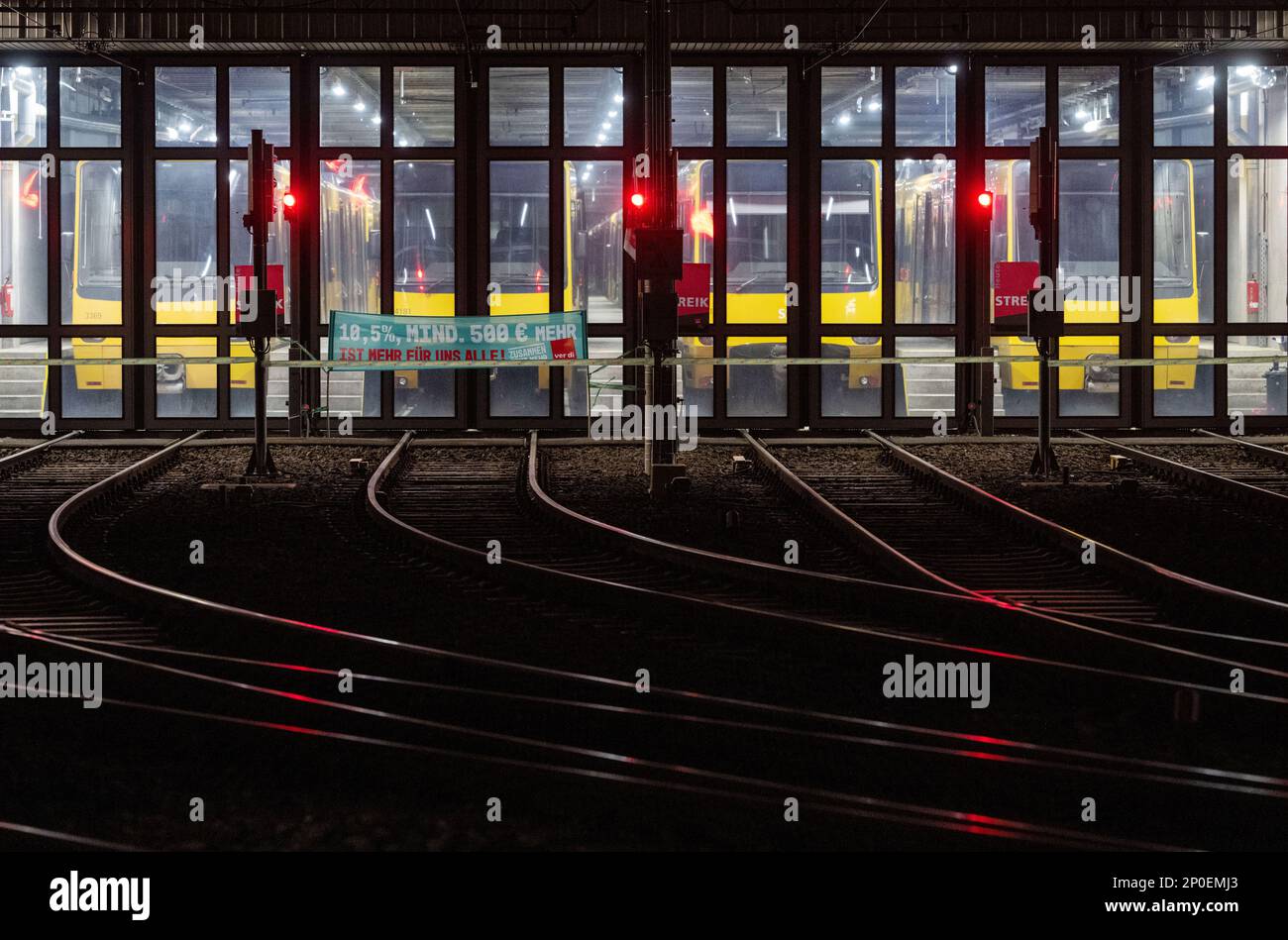Stuttgart, Germany. 03rd Mar, 2023. Light rail vehicles stand in a ...