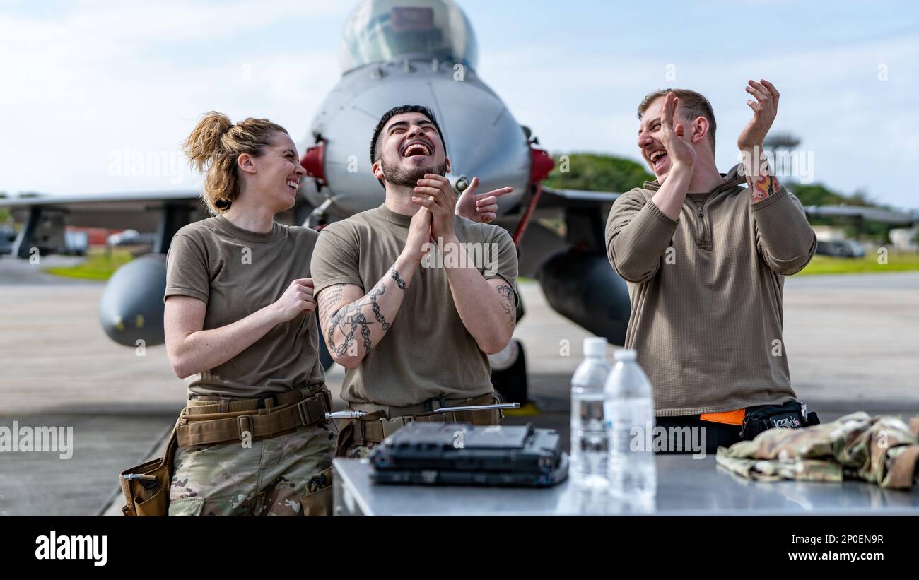 U.S. Air Force Tech. Sgt. Brooke Martin, left, 480th Fighter Generation ...