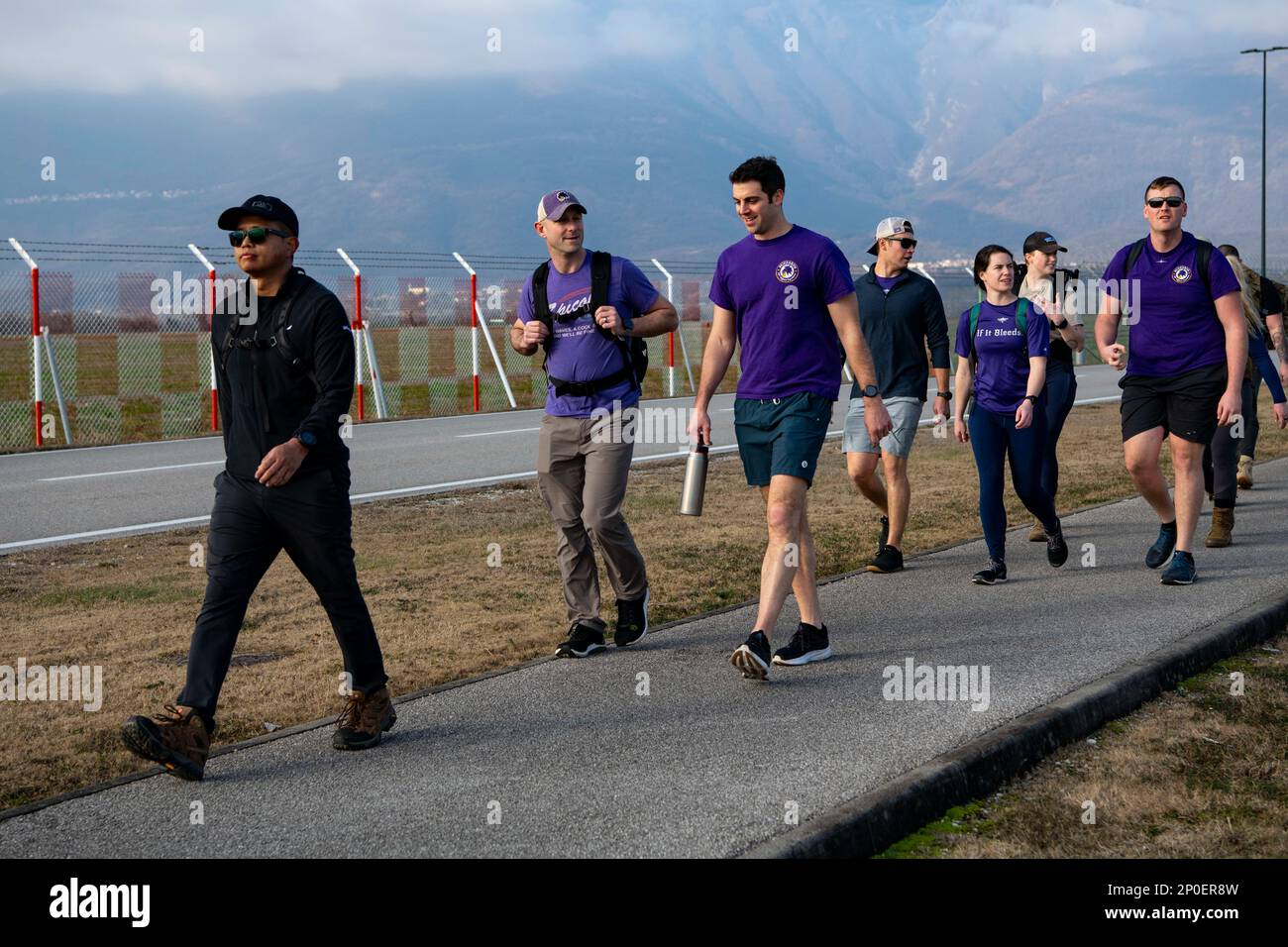 U.S. Air Force Airmen assigned to the 31st Fighter Wing ruck to honor ...