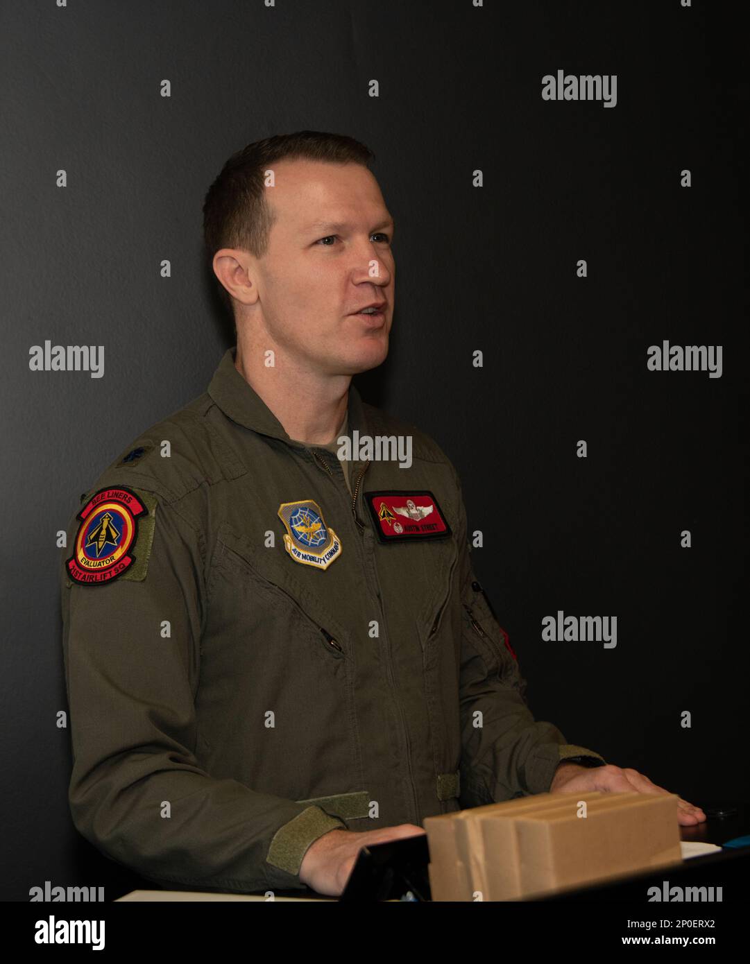 U.S. Air Force Lt. Col. William Street, 21st Airlift Squadron commander ...