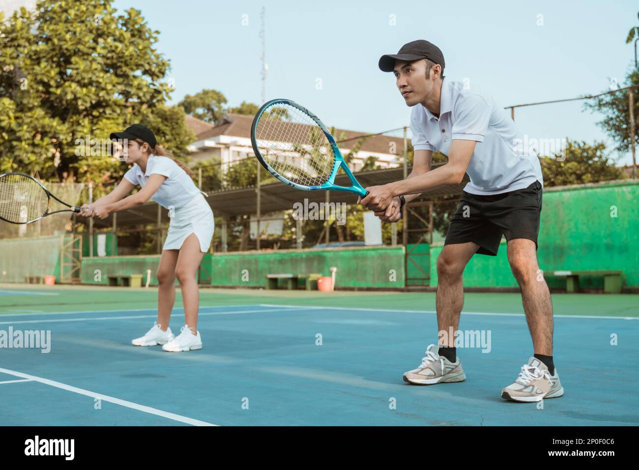 Male tennis player ready receive hi-res stock photography and images ...