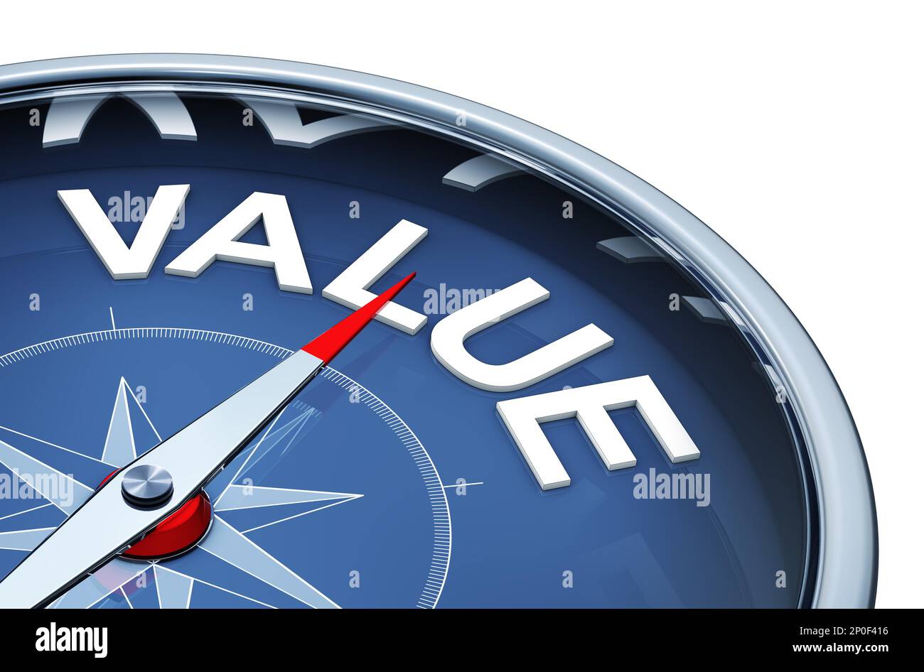 3D rendering of an compass with an value icon Stock Photo - Alamy