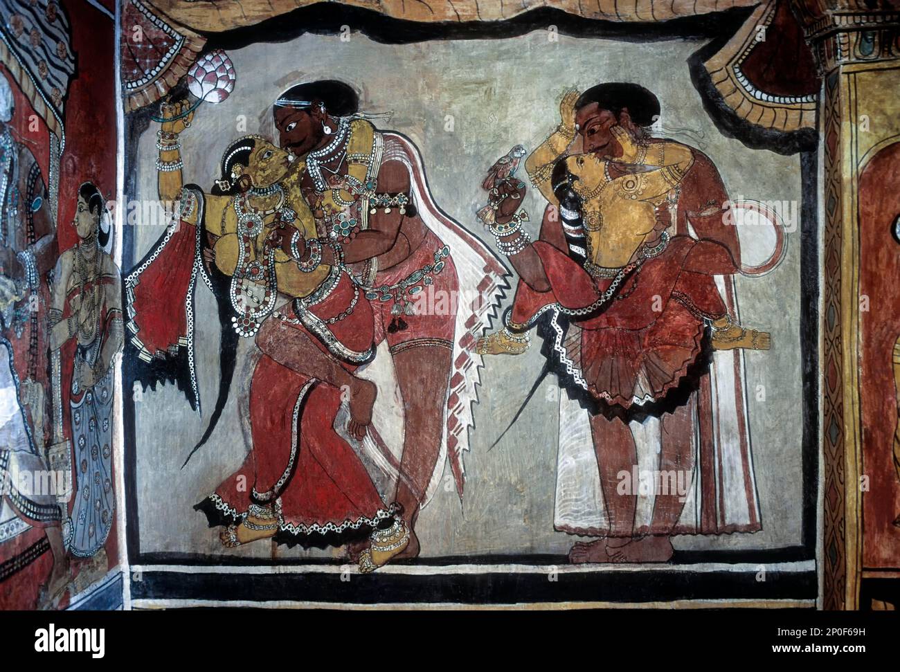 200 years old murals on the walls of the Ramalinga Vilasam Palace ...