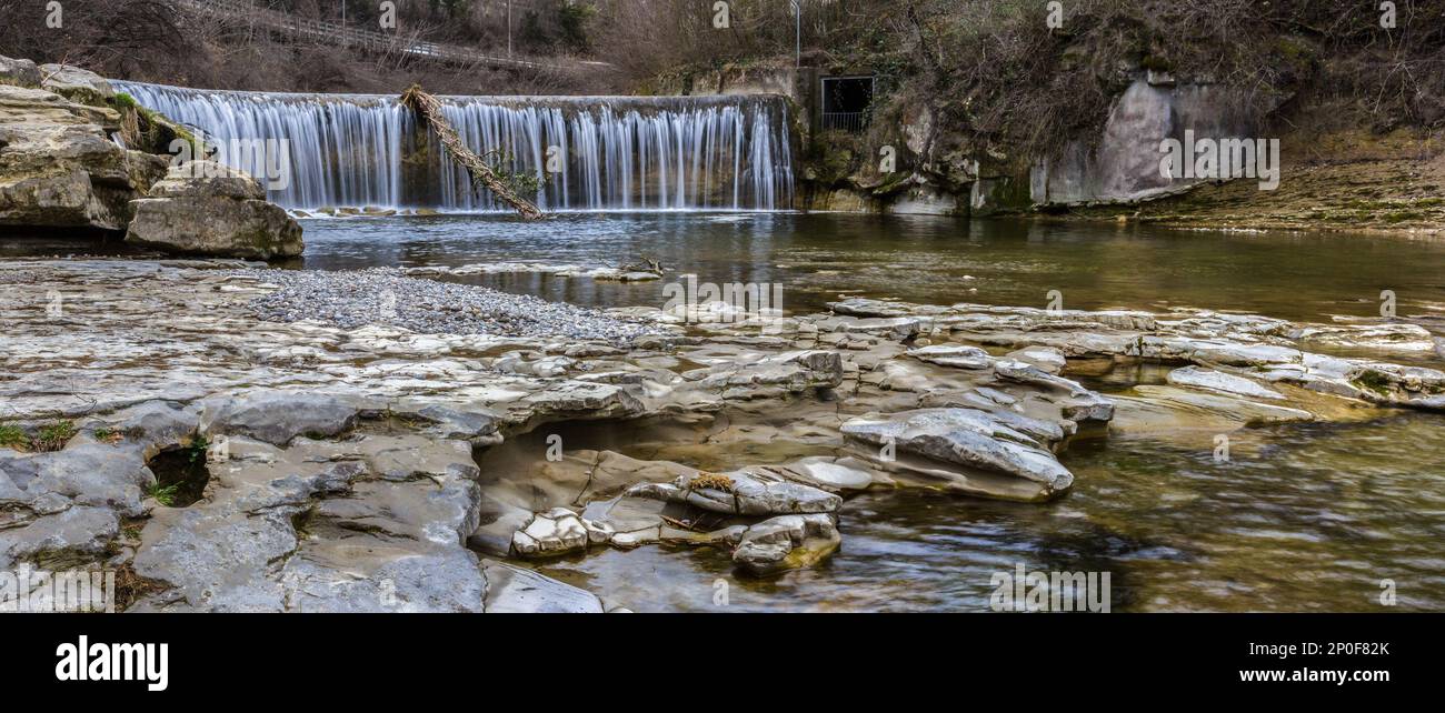 The Affenschlucht waterfall at the river Toss in Winterthur, Zurich ...