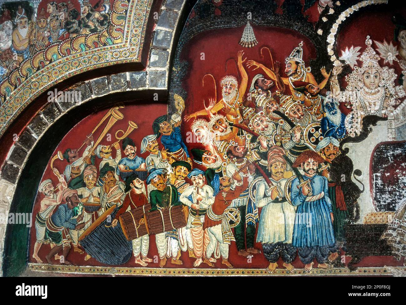 18th century Ramayana epic murals fresco painting on Bodi Zamin palace ...