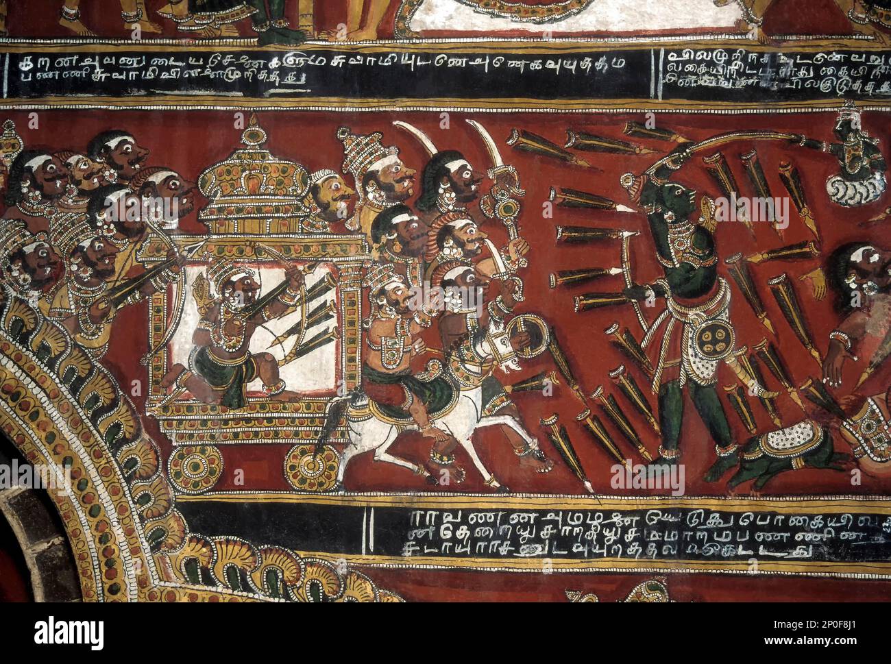 18th century Ramayana epic murals fresco painting on Bodi Zamin palace ...