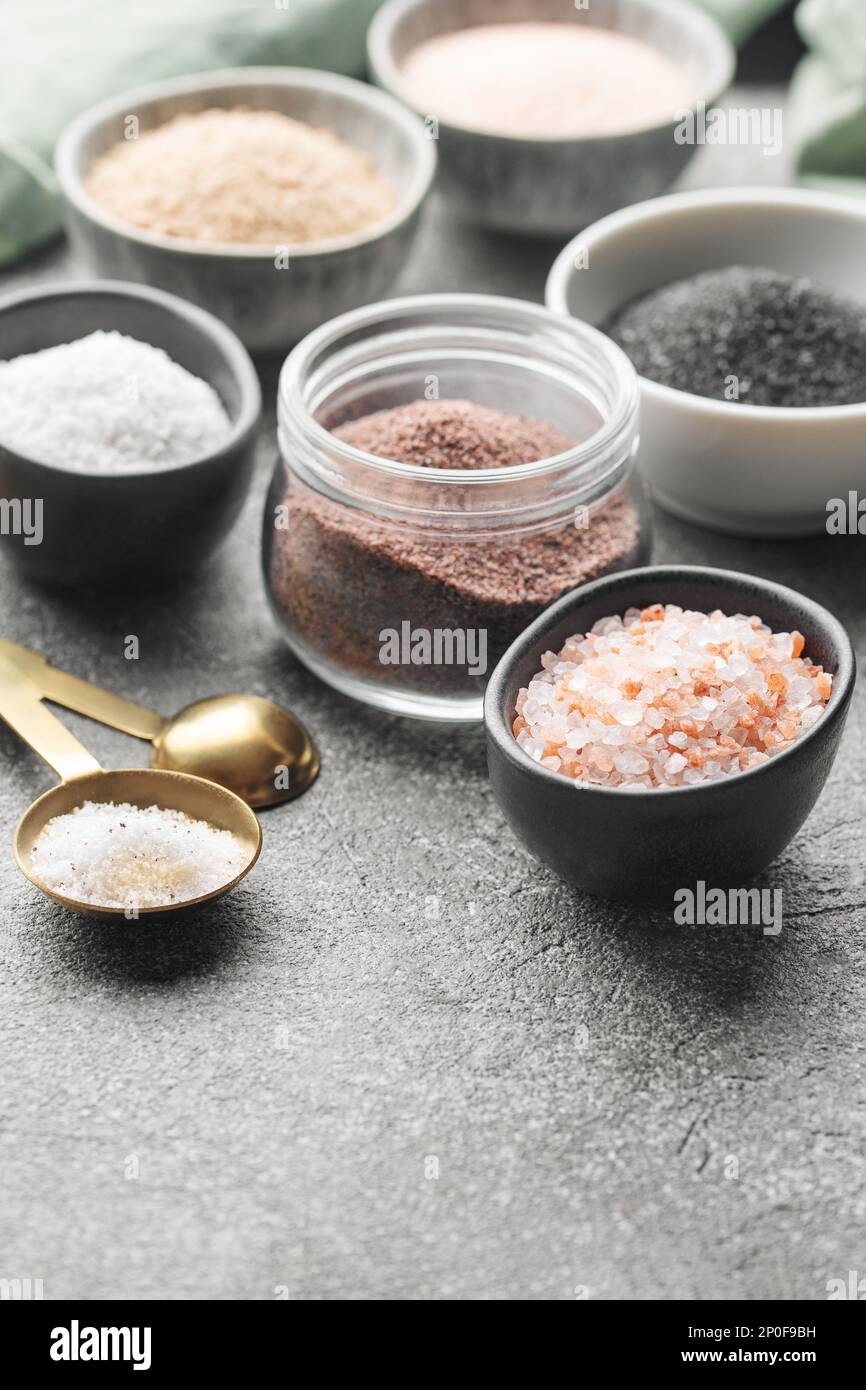 Assorted speciality salt, himalayan pink salt, italian black truffle ...