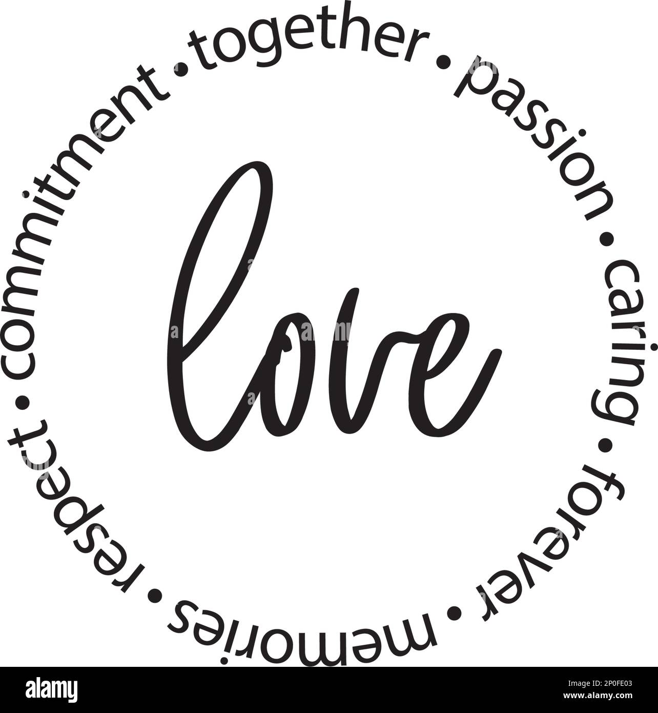 Love and words in the circle, vector Stock Vector Image & Art - Alamy