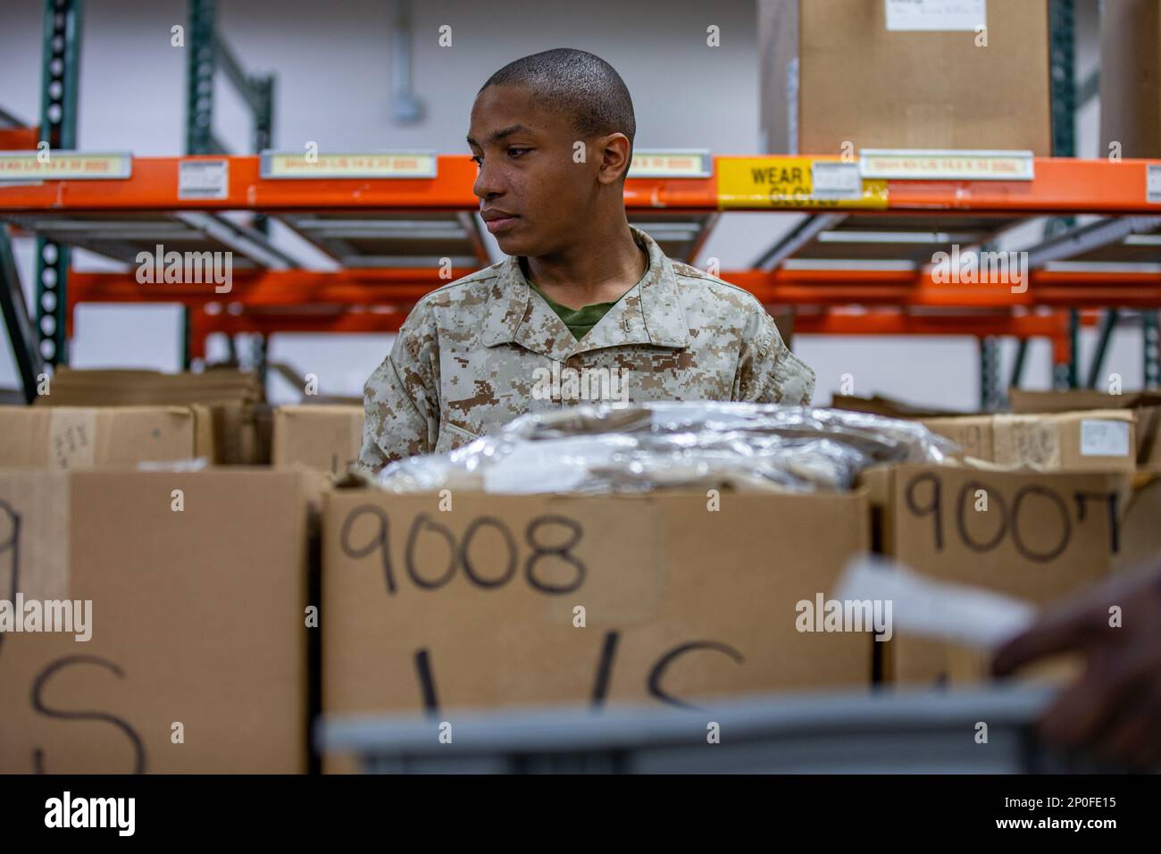 A U.S. Marine Corps recruit with Mike Company, 3rd Recruit Training ...