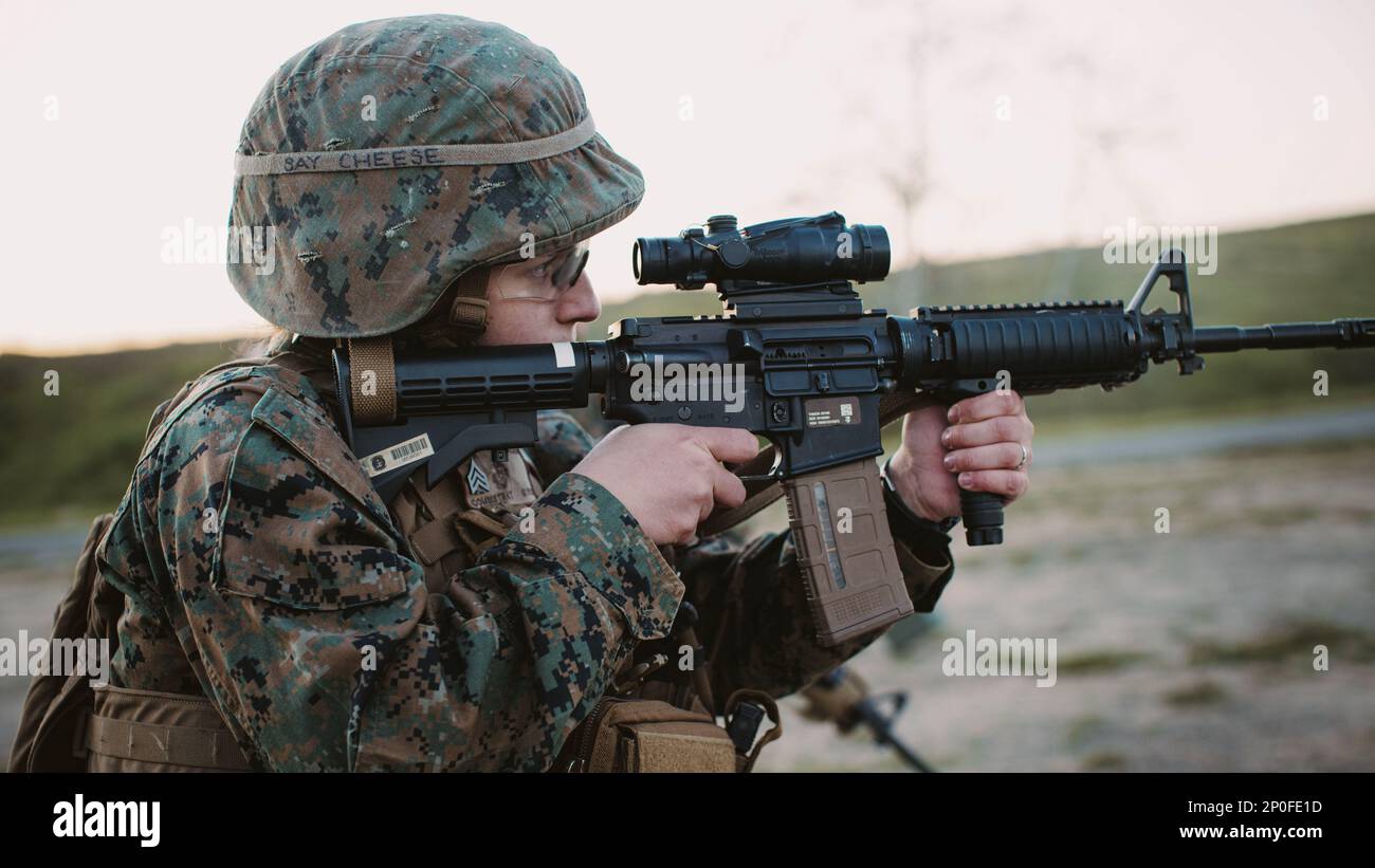 U.S. Marine Corps Sgt. Sydney Smith, a combat videographer assigned to ...