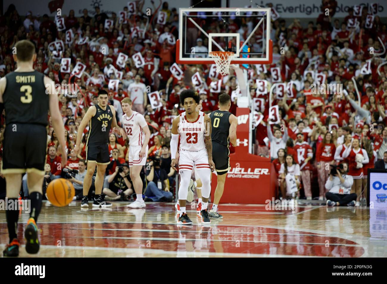 March 2, 2023: Wisconsin Badgers guard Chucky Hepburn (23) during the NCAA basketball game ...
