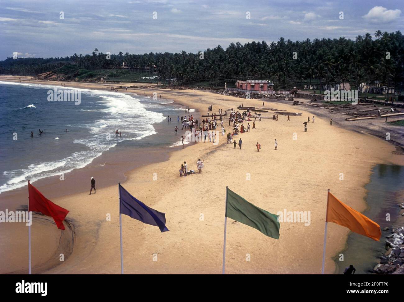 The shallow bay at kovalam, a popular beach resort near ...