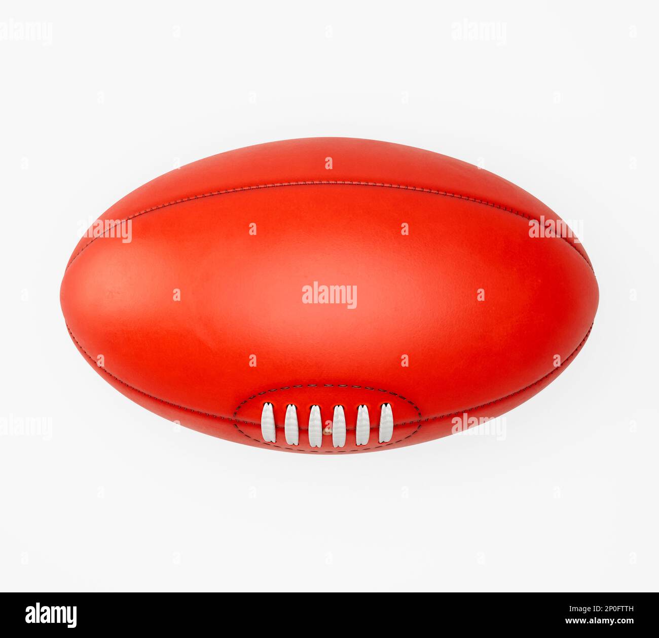 A generic unbranded aussie rules football ball on an isolated studio ...