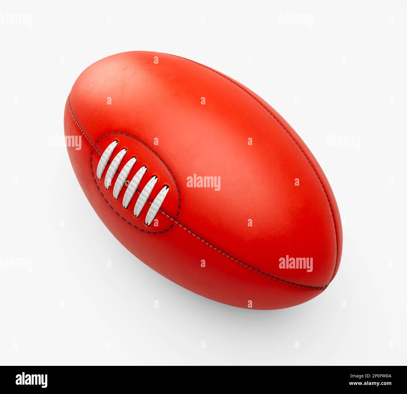 A generic unbranded aussie rules football ball on an isolated studio ...